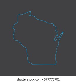 Wisconsin Map High Quality Vector American Stock Vector (Royalty Free ...