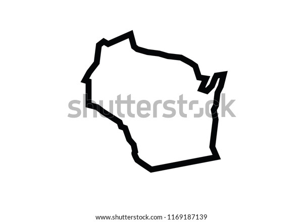 Wisconsin Outline Map State Shape United Stock Vector (Royalty Free ...