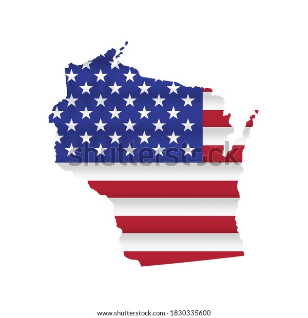 Wisconsin Us State Flag Map Isolated Stock Vector (Royalty Free ...