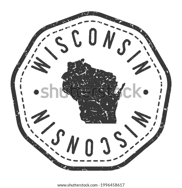 Wisconsin Usa Map Stamp Retro Postmark Stock Vector (Royalty Free ...