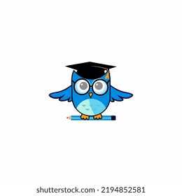 Wisdom Concept Owl Graduation Cap Stock Vector (Royalty Free ...