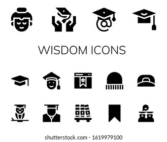 Wisdom Icon Set 14 Filled Wisdom Stock Vector (Royalty Free) 1619979100 ...