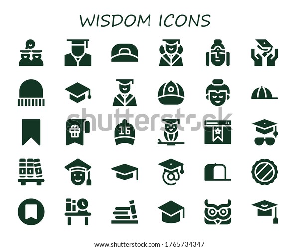 Wisdom Icon Set 30 Filled Wisdom Stock Vector (Royalty Free) 1765734347 ...