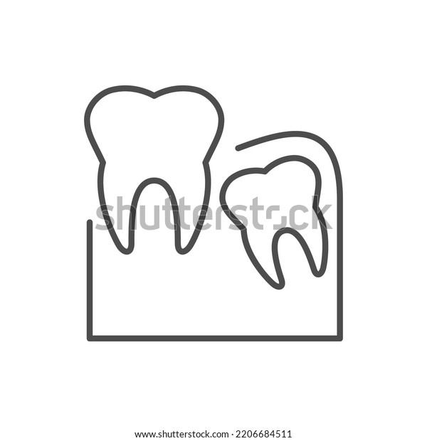 Wisdom Tooth Line Outline Icon Stock Vector (Royalty Free) 2206684511 ...