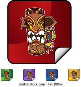 Smiling Totem Maya Mask Isolated Vector Stock Vector (Royalty Free ...