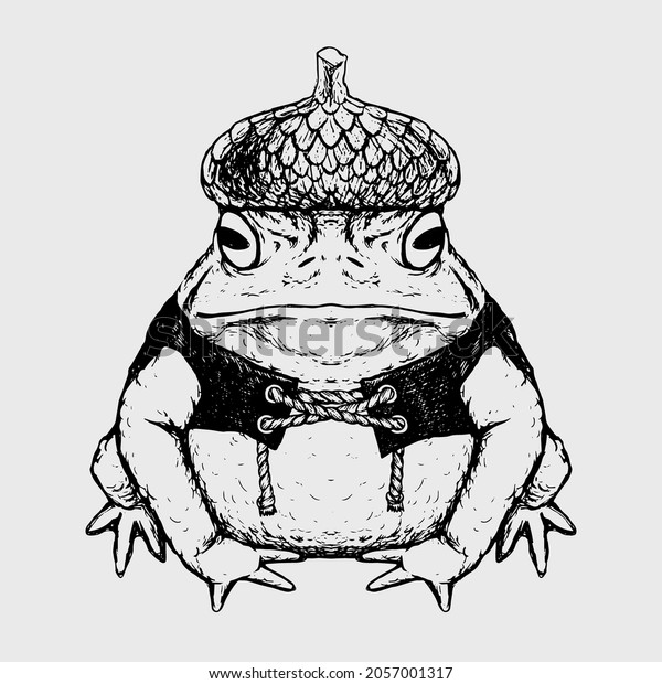 Witch Toad Shaman Wearing Magic Acorn Stock Vector (Royalty Free ...