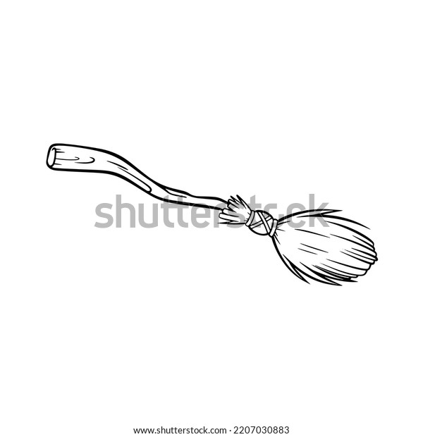 Witchs Broom Vector Drawing Stock Vector (Royalty Free) 2207030883 ...