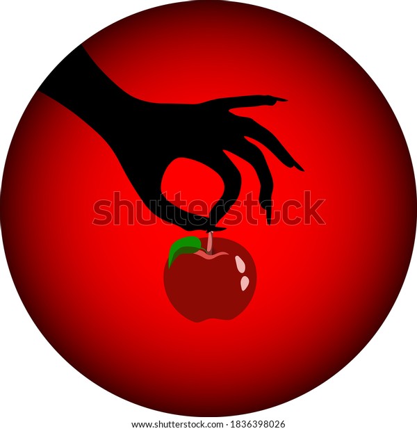 Witchs Hand Poisoned Apple On Red Stock Vector (Royalty Free ...