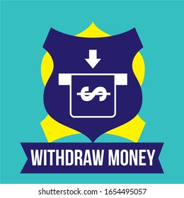 Withdraw Money Label Stock Vector (Royalty Free) 1654495057 | Shutterstock