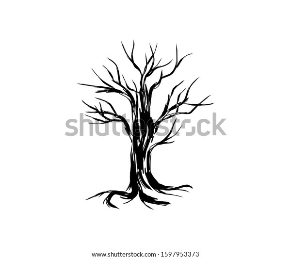 Wither Tree Roots Vector Illustration Molt Stock Vector (Royalty Free ...