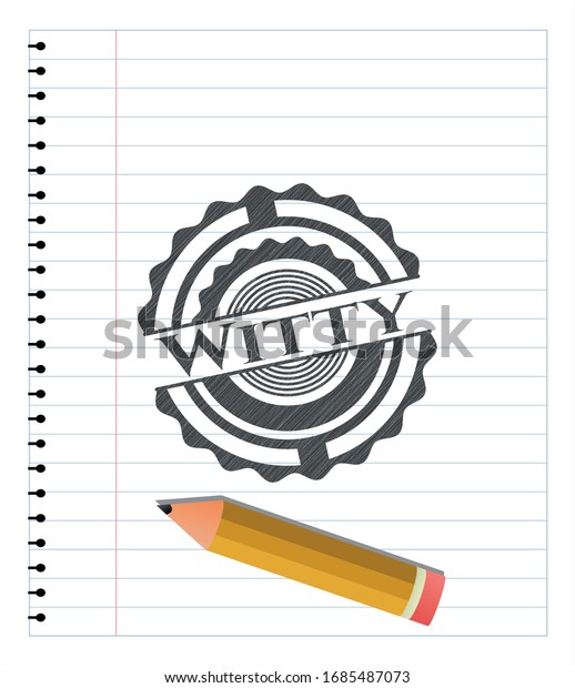 Witty Emblem Draw Pencil Effect Vector Stock Vector (Royalty Free ...