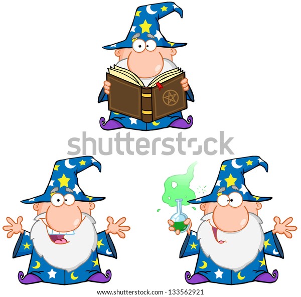 Wizard Cartoon Characters Vector Collection 2 Stock Vector (Royalty ...