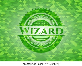 Wizard Green Emblem Mosaic Background Stock Vector (Royalty Free ...