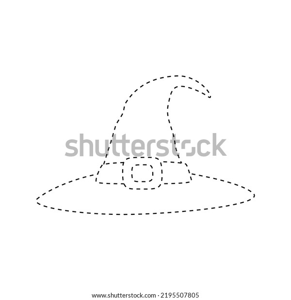 Wizard Hat Tracing Worksheet Kids Stock Vector (Royalty Free ...