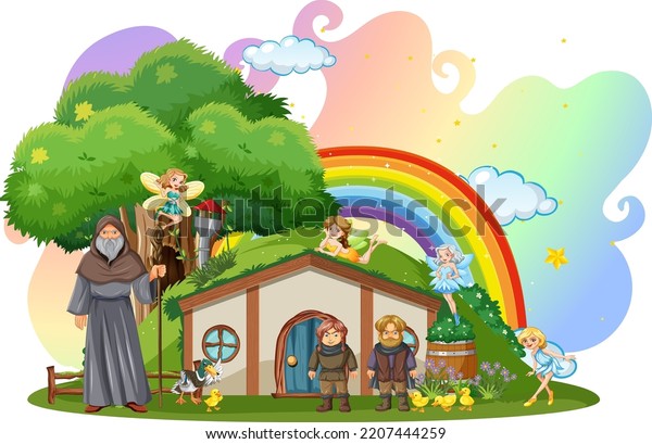 Wizard Hobbit Fairies Magic House Isolated Stock Vector (Royalty Free ...