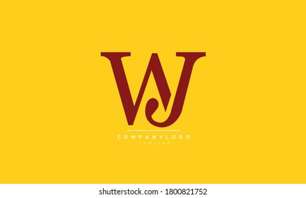 Wj Abstract Initials Monogram Letter Text Stock Vector (Royalty Free ...