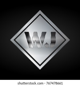 Wj Monogram Silver Logo Metal Logo Stock Vector (Royalty Free ...