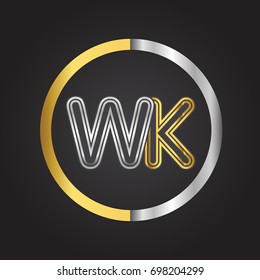 Wk Letter Logo Circle Gold Silver Stock Vector (Royalty Free) 698204299 ...