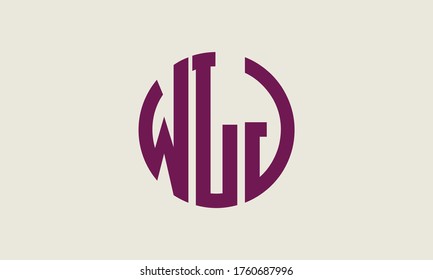 Wlj Circle Emblem Abstract Monogram Letter Stock Vector (Royalty Free ...