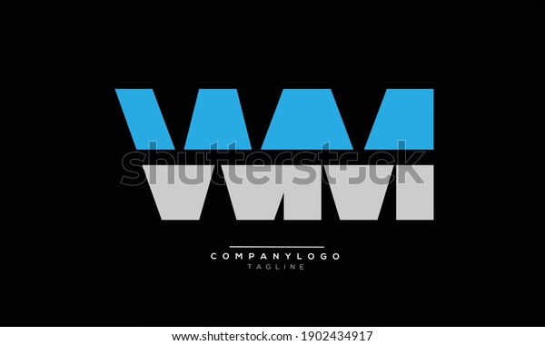 Wm Icon Monogram Letter Text Alphabet Stock Vector (Royalty Free ...