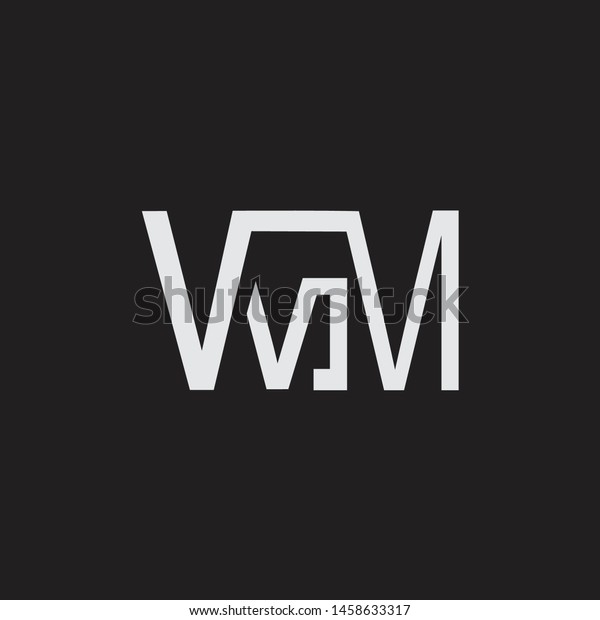 Wm Initial Logo Capital Letters Black Stock Vector (Royalty Free ...