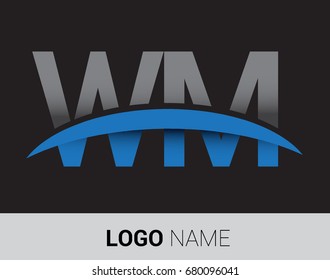 Wm Initial Logo Company Name Colored Stock Vector (Royalty Free ...