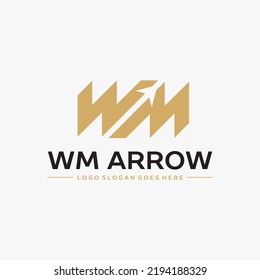 Wm Letter Arrow Logo Vector Image Stock Vector (Royalty Free ...