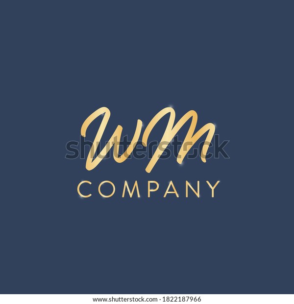 Wm Logo Design Template Luxury Gold Stock Vector (Royalty Free ...