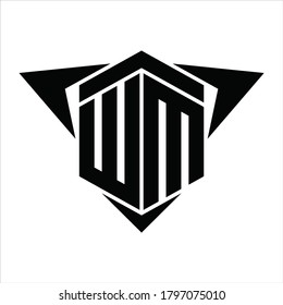 Wm Logo Monogram Wings Arrow Around Stock Vector (Royalty Free ...