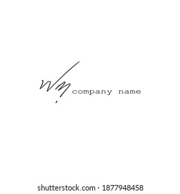 Wm White Background Handwritten Logo Stock Vector (Royalty Free ...