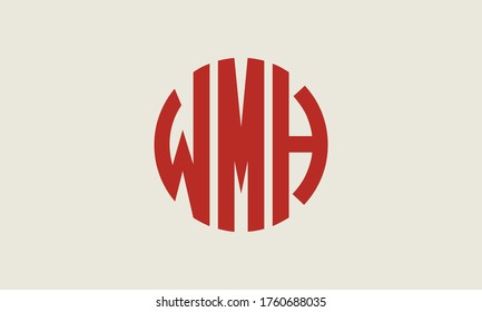 Wmh Circle Emblem Abstract Monogram Letter Stock Vector (Royalty Free ...