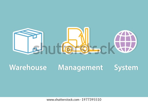 WMS (Warehouse Management System) concept- vector illustration- vector ...