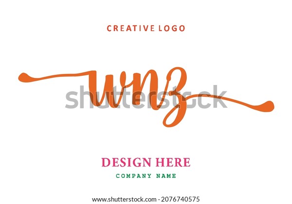 Wnz Lettering Logo Simple Easy Understand Stock Vector (Royalty Free ...