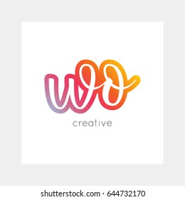 Wo Logo Vector Useful Branding App Stock Vector (Royalty Free ...