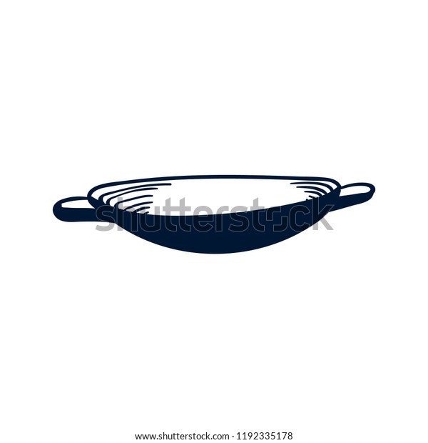 Wok Kitchen Utensil Doodle Stock Vector (Royalty Free) 1192335178 ...