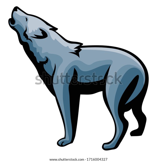 Wolf Animal Cartoon Character Vector Illustration Stock Vector (Royalty ...