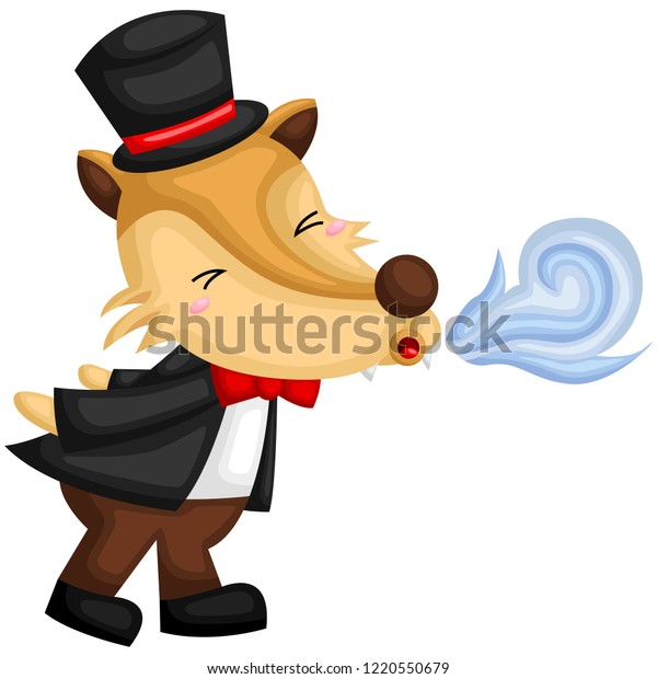 Wolf Blowing Three Little Pigs Story 库存矢量图（免版税）1220550679 | Shutterstock