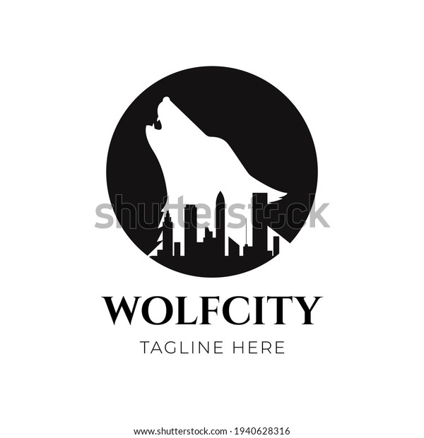 Wolf City Business Logo Vector Design Stock Vector (Royalty Free ...