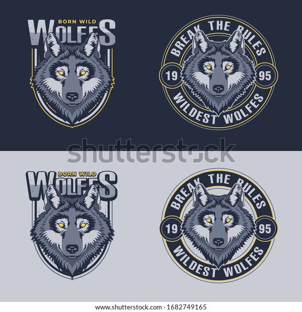 Wolf Head Badge Logo Illustration Stock Vector (Royalty Free ...