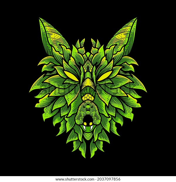 Wolf Head Graphic Design Ornament Illustration Stock Vector (Royalty ...