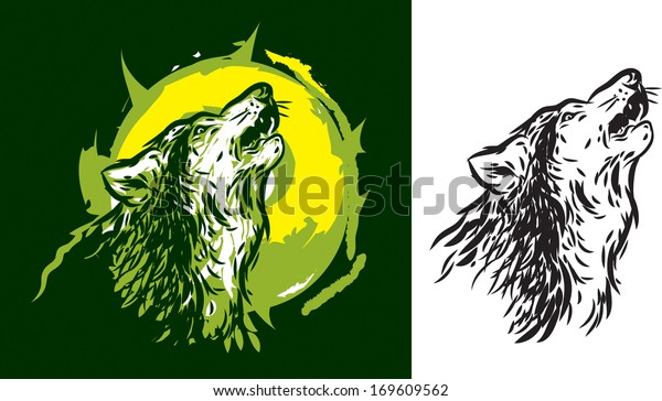 Wolf Howling Logo Template Design Stock Vector (Royalty Free) 169609562 ...