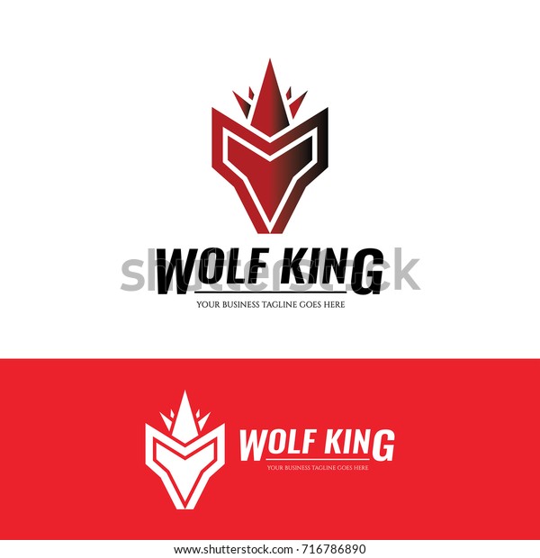 Wolf King Logo Design Template Vector 스톡 벡터(로열티 프리) 716786890 ...