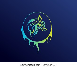 Wolf Logo Blue Background: เวกเตอร์สต็อก (ปลอดค่าลิขสิทธิ์) 1693184104 ...