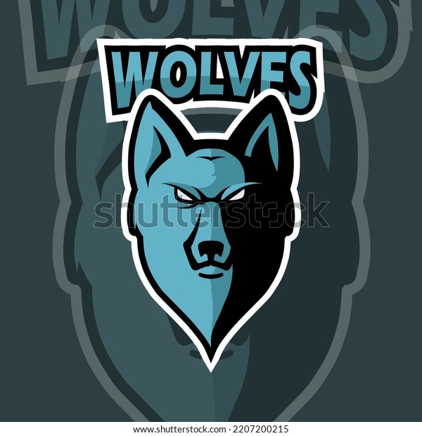 Wolf Mascot Logo Blue Color Illustration Stock Vector (Royalty Free ...