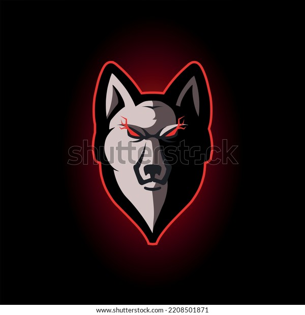 Wolf Mascot Logo Red Color Illustration Stock Vector (Royalty Free ...