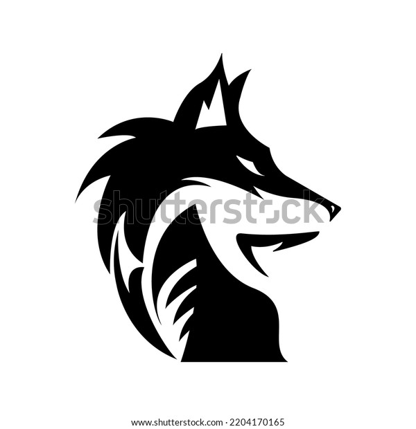 Wolf Silhouette Logo Design Template Stock Vector (Royalty Free ...