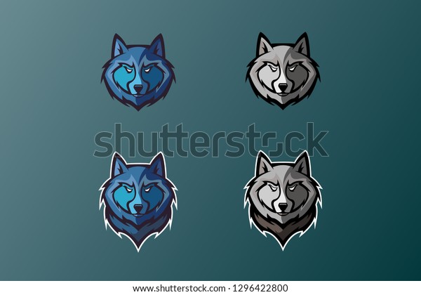Wolf Sport Mascot Logo Two Color Stock Vector (Royalty Free) 1296422800 ...