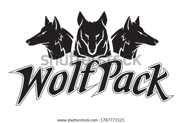 Wolfpack Design Silhouette Emblem Symbol Stock Vector (Royalty Free ...