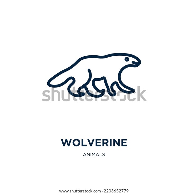 Wolverine Icon Animals Collection Thin Linear Stock Vector (Royalty ...