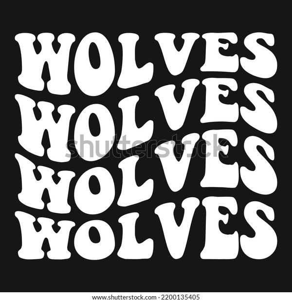 Wolves Retro Wavy Tshirt Design Stock Vector (Royalty Free) 2200135405 ...